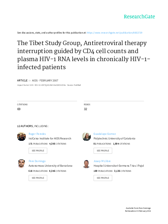 (PDF) CD4 and RNA-guided Antiretroviral Therapy