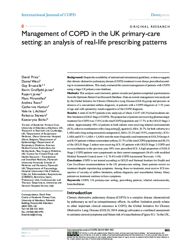 (PDF) Management of COPD in the UK primary-care setting: an analysis of ...