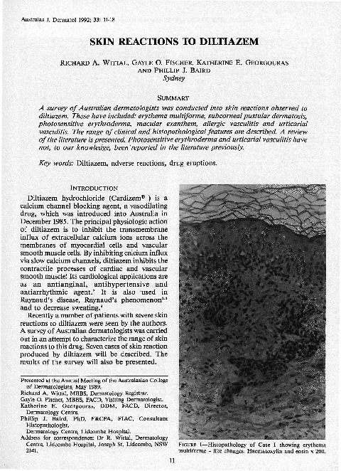 (PDF) SKIN REACTIONS TO DILTIAZEM