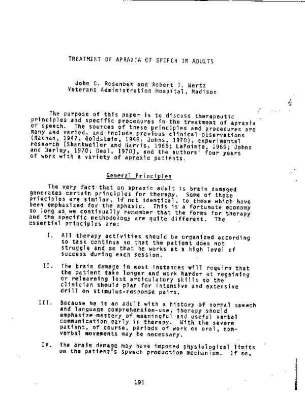 (PDF) A treatment for apraxia of speech in adults