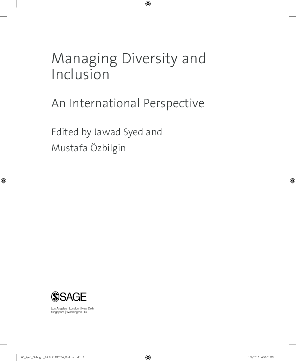 (PDF) Managing Diversity and Inclusion: An International Perspective