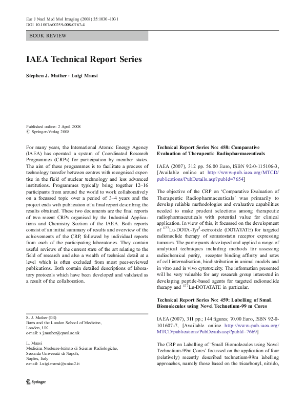 (PDF) IAEA Technical Report Series