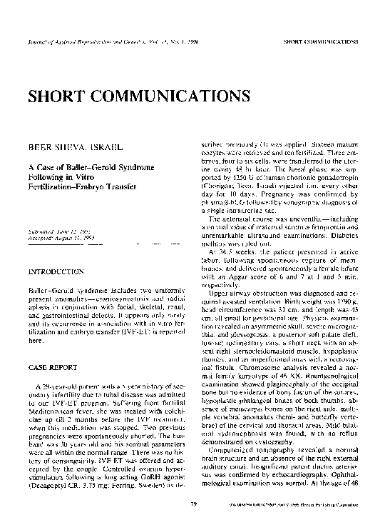 (PDF) A case of baller-gerold syndrome following in vitro fertilization ...