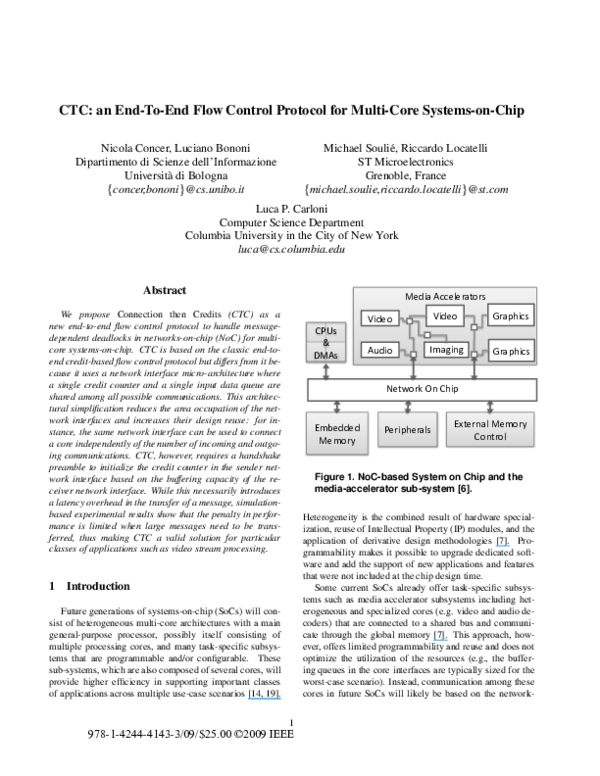 (PDF) CTC: An end-to-end flow control protocol for multi-core systems-on-chip