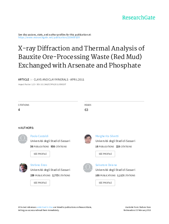(PDF) X-ray Diffraction and Thermal Analysis of Bauxite Ore-Processing ...