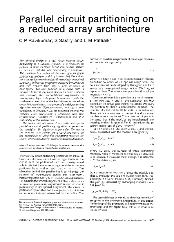 (PDF) Parallel circuit partitioning on a reduced array architecture ...