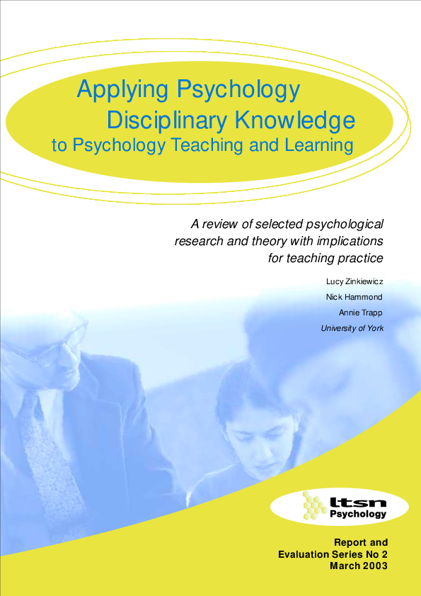 (PDF) Applying Psychology Disciplinary Knowledge to Psychology Teaching ...