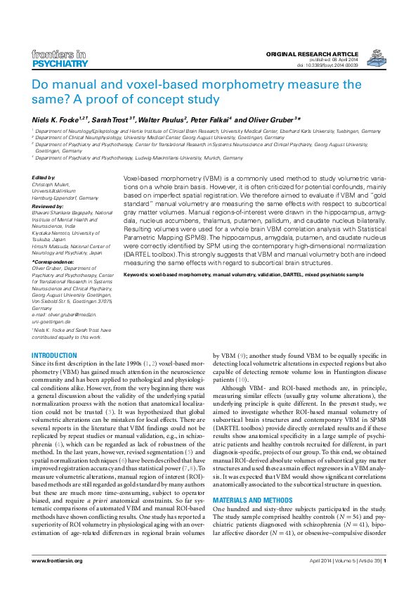 (PDF) Do manual and voxel-based morphometry measure the same? A proof of concept study