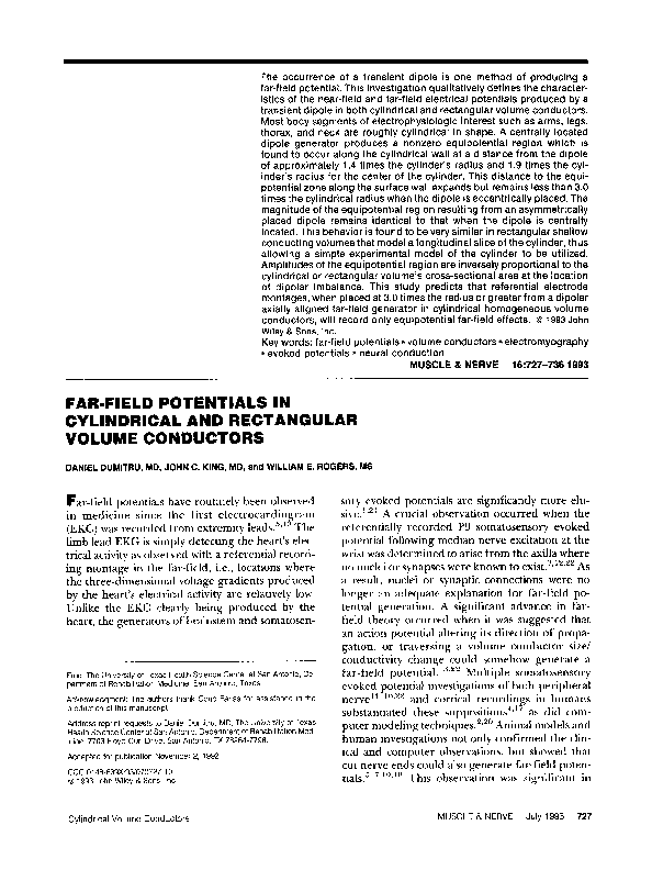 (PDF) Far-field potentials in cylindrical and rectangular volume conductors