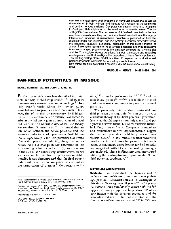 (PDF) Far-field potentials in muscle