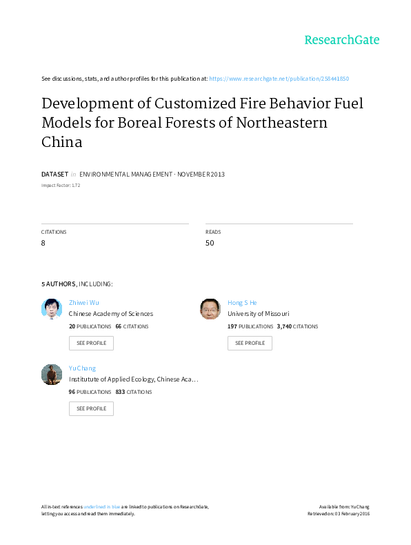 (PDF) Development of Customized Fire Behavior Fuel Models for Boreal Forests of Northeastern ...