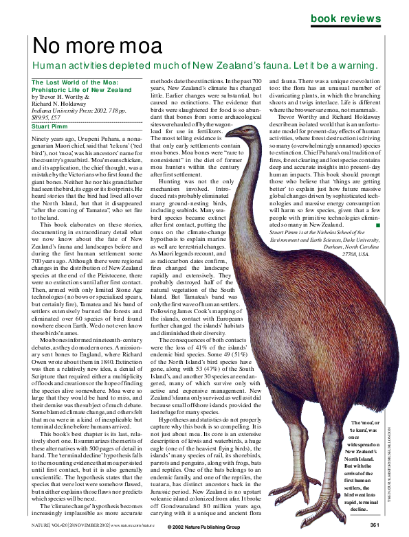 (PDF) The Lost World of the Moa: Prehistoric Life of New Zealand