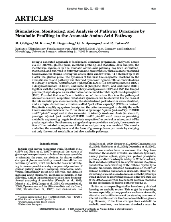 (PDF) Stimulation, Monitoring, and Analysis of Pathway Dynamics by ...