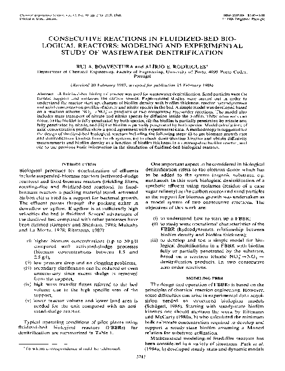 (PDF) Consecutive reactions in fluidized-bed biological reactors: Modeling and experimental ...