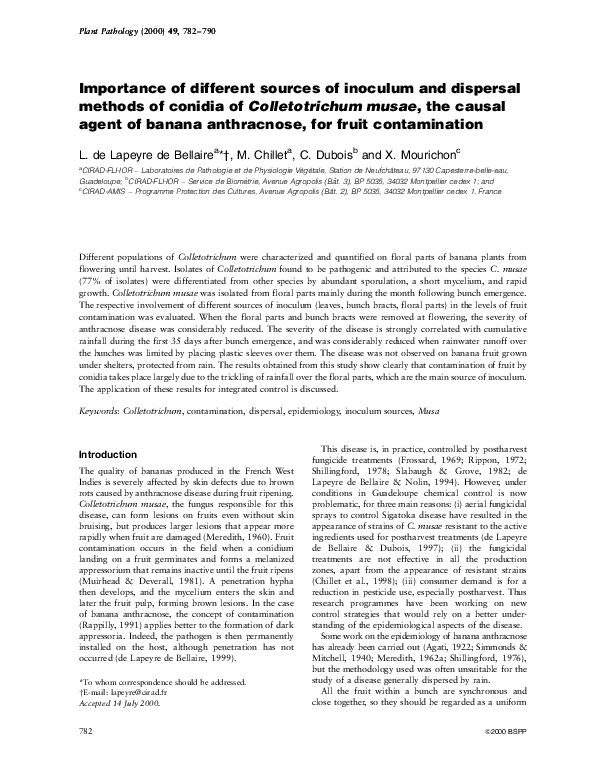(PDF) Importance of different sources of inoculum and dispersal methods ...