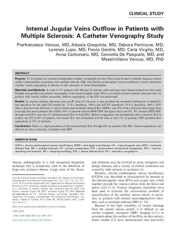 (PDF) Internal Jugular Veins Outflow in Patients with Multiple ...