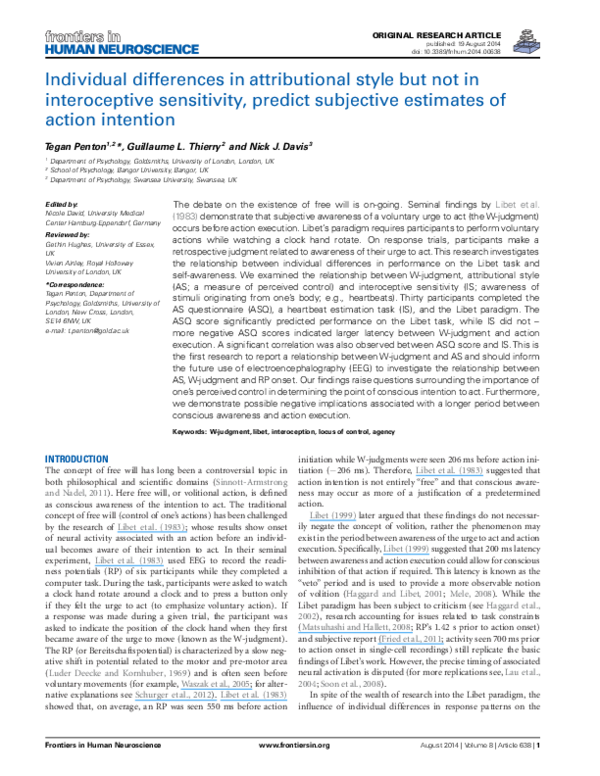 (PDF) Individual differences in attributional style