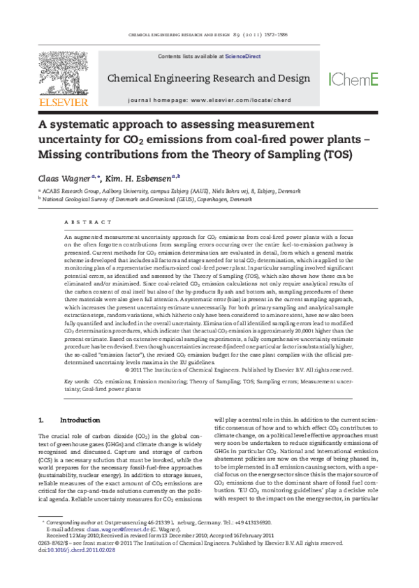 (PDF) A systematic approach to assessing measurement uncertainty for CO2 emissions from coal ...