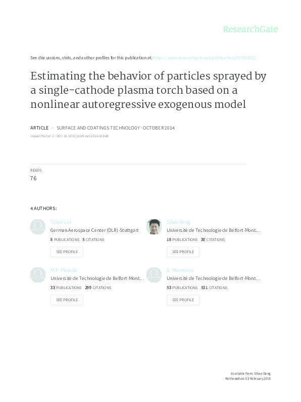 (PDF) Estimating the behavior of particles sprayed by a single-cathode ...