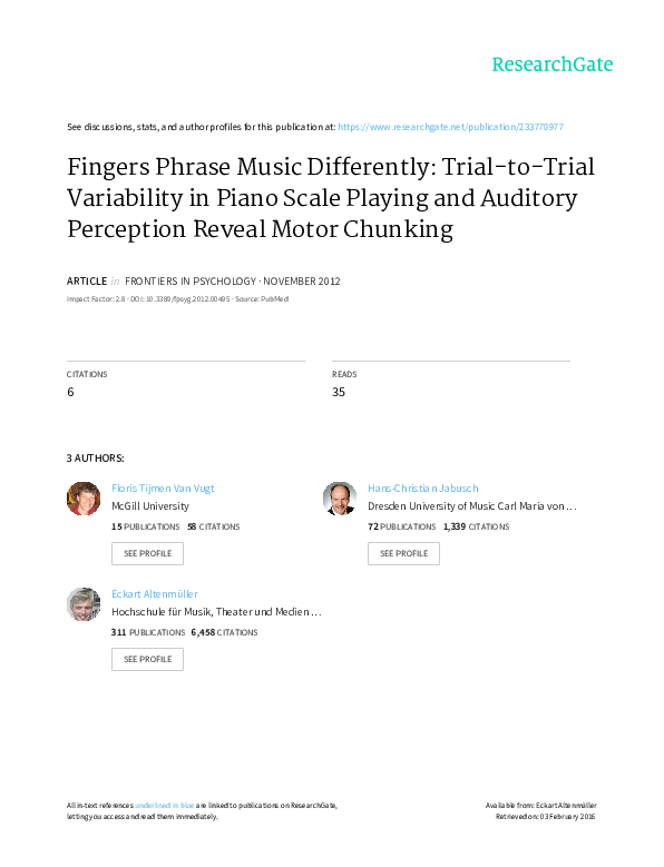 (PDF) Fingers Phrase Music Differently: Trial-to-Trial Variability in ...