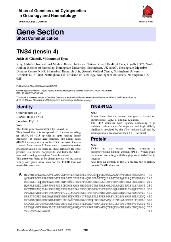 (PDF) The “Atlas of Genetics and Cytogenetics in Oncology and ...