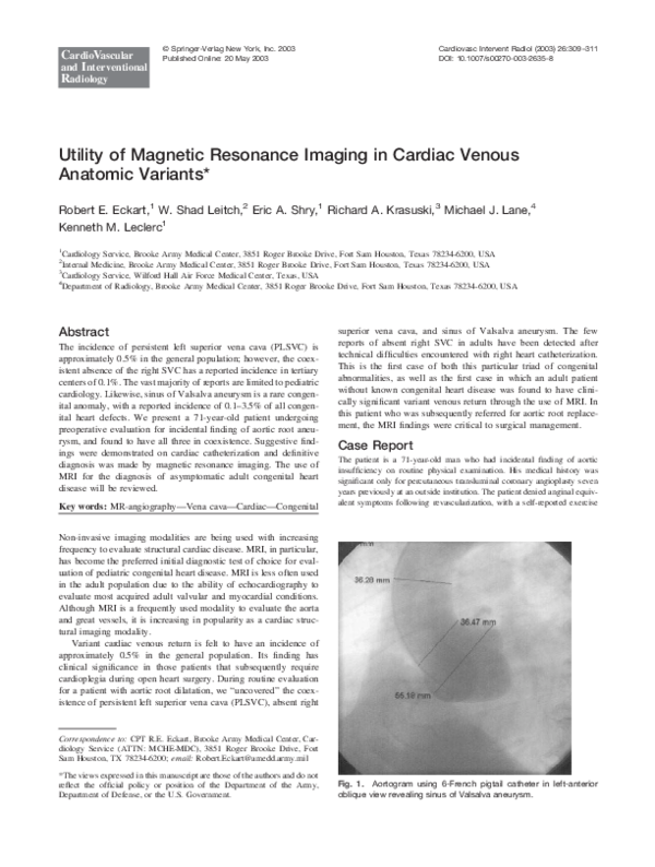 (PDF) Utility of Magnetic Resonance Imaging in Cardiac Venous Anatomic ...