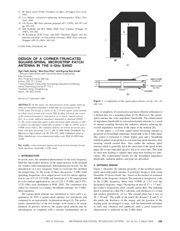 (PDF) Design of a corner-truncated square-spiral microstrip patch ...