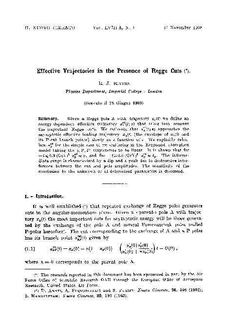 (PDF) Effective trajectories in the presence of Regge cuts