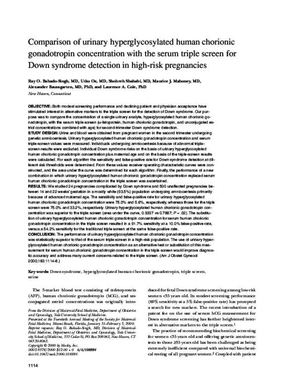 (PDF) Comparison of urinary hyperglycosylated human chorionic ...