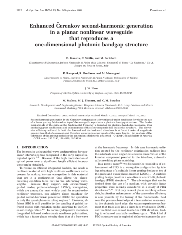 (PDF) Enhanced ?erenkov second-harmonic generation in a planar ...