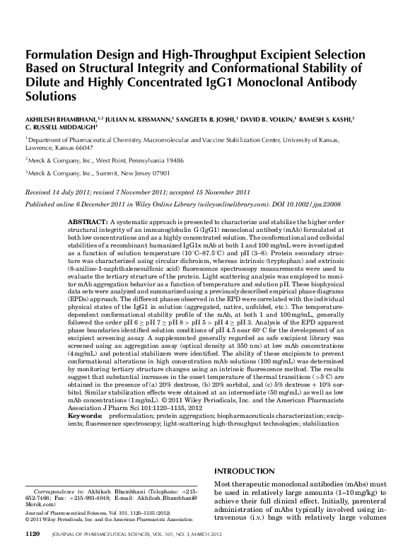(PDF) Formulation design and high-throughput excipient selection based ...