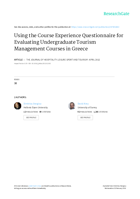 (PDF) Using the Course Experience Questionnaire for evaluating ...