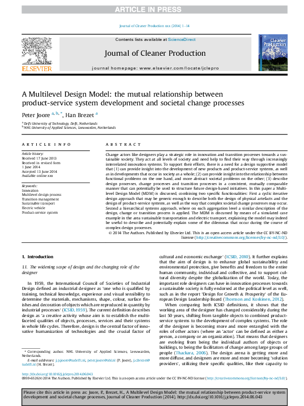 (PDF) A Multilevel Design Model: the mutual relationship between ...