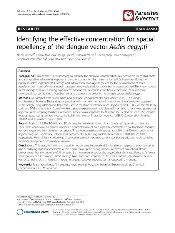 (PDF) Identifying the effective concentration for spatial repellency of ...
