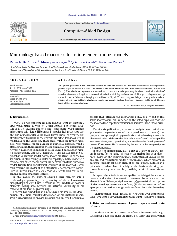 (PDF) Morphology-based macro-scale finite-element timber models