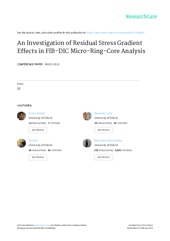 (PDF) An Investigation of Residual Stress Gradient Effects in FIB-DIC Micro-Ring-Core Analysis