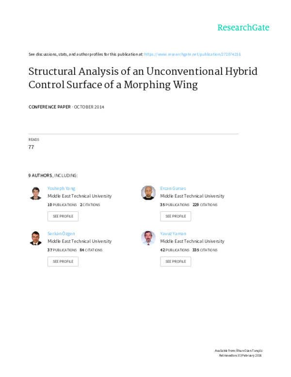 (PDF) Structural Analysis of an Unconventional Hybrid Control Surface ...