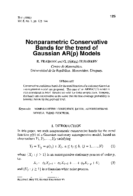 (PDF) Nonparametric conservative bands for the trend of Gaussian AR(p) models