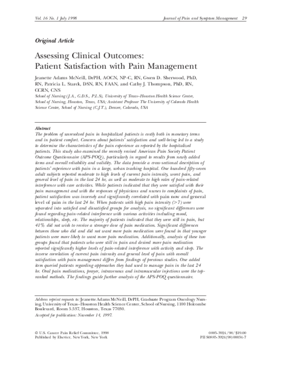 (PDF) Assessing Clinical Outcomes