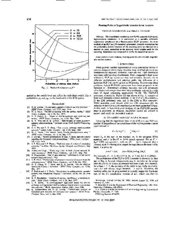 (PDF) Floating-point to logarithmic encoder error analysis