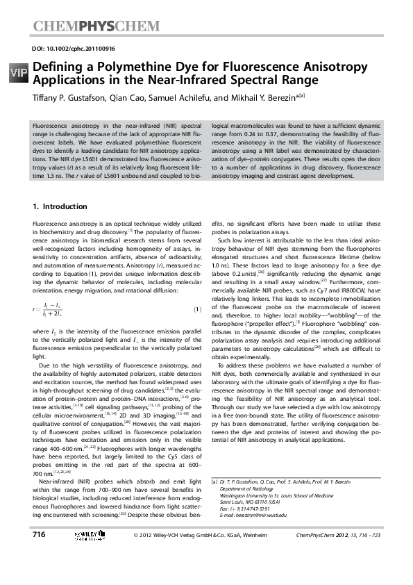 (PDF) Inside Cover: Defining a Polymethine Dye for Fluorescence ...