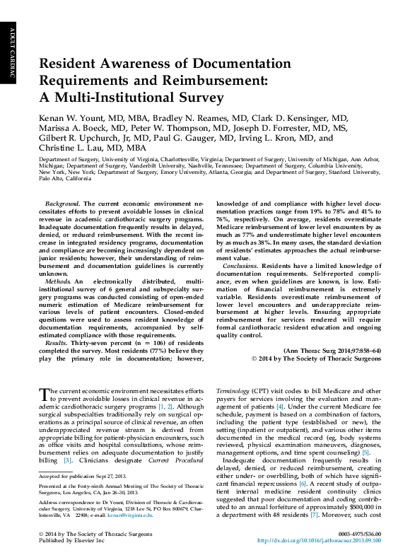 (PDF) Resident Awareness of Documentation Requirements and ...