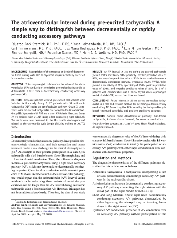 (PDF) The electrocardiogram in patients with multiple accessory ...