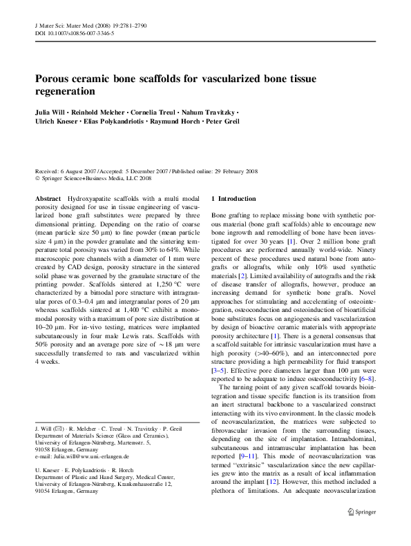 (PDF) Porous ceramic bone scaffolds for vascularized bone tissue ...
