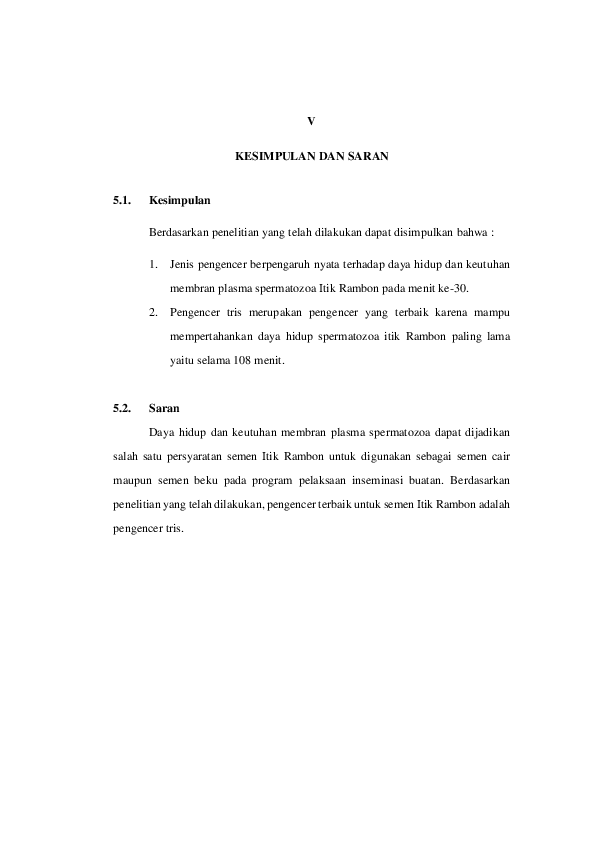 Pengaruh Jenis Pengencer Terhadap Daya Hidup dan Keutuhan Membran ...