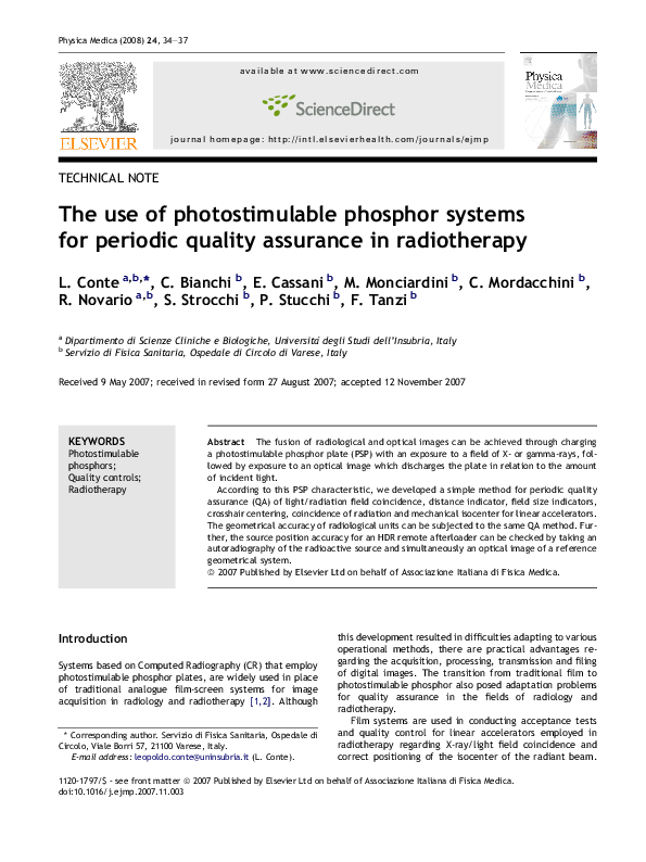 (PDF) The use of photostimulable phosphor systems for periodic quality ...