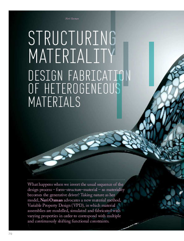 (PDF) Structuring Materiality: Design Fabrication of Heterogeneous ...