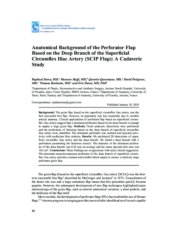 (PDF) Anatomical background of the perforator flap based on the deep ...
