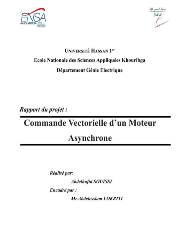 (PDF) Commande Vectorielle d'un Moteur asynchrone