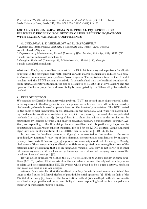 Pdf Localized Boundary Domain Integral Equations Method For An Interface Crack Problem